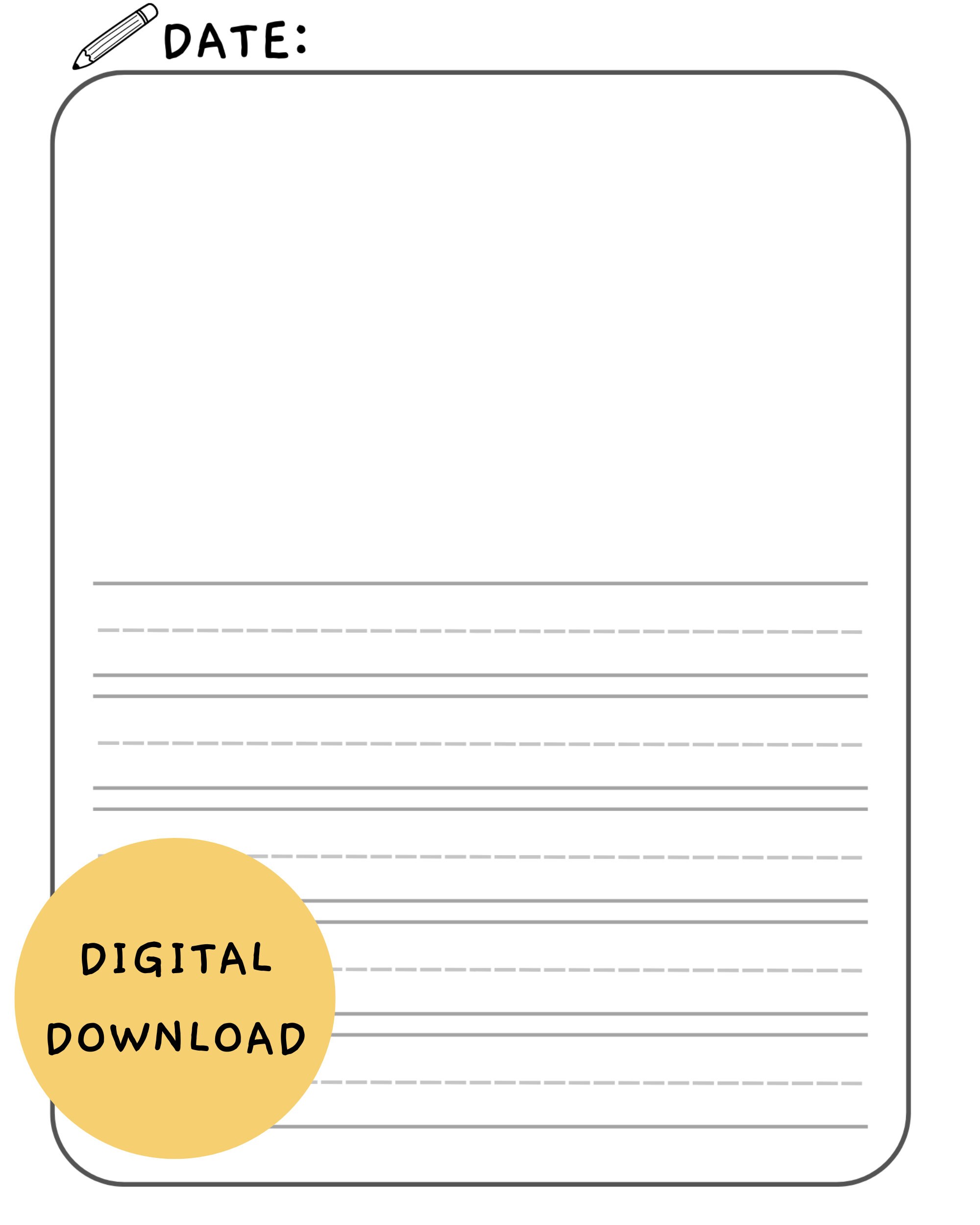 Draw and Write Printable Paper Practice Writing Paper With - Etsy