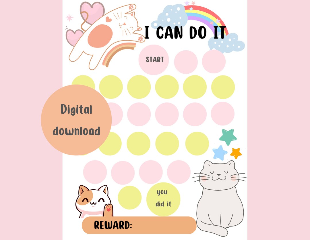 Printable Reward Chart for Toddler Learning Chart for Kids - Etsy