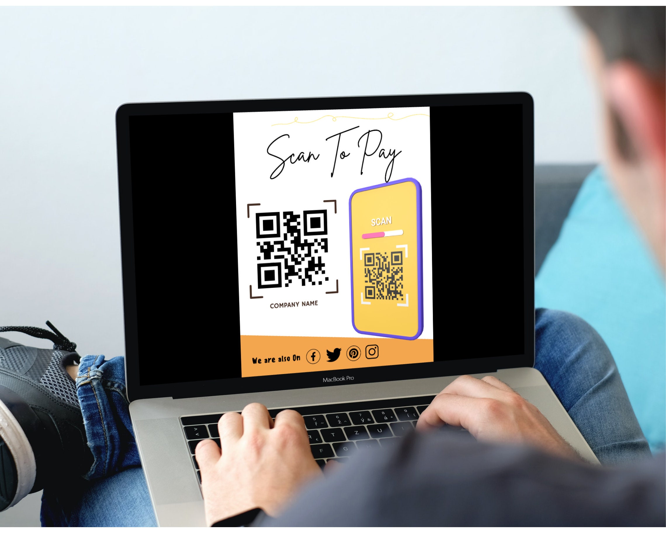 Editable Scan to Pay Card - Customizable Canva Template, Digital QR ...