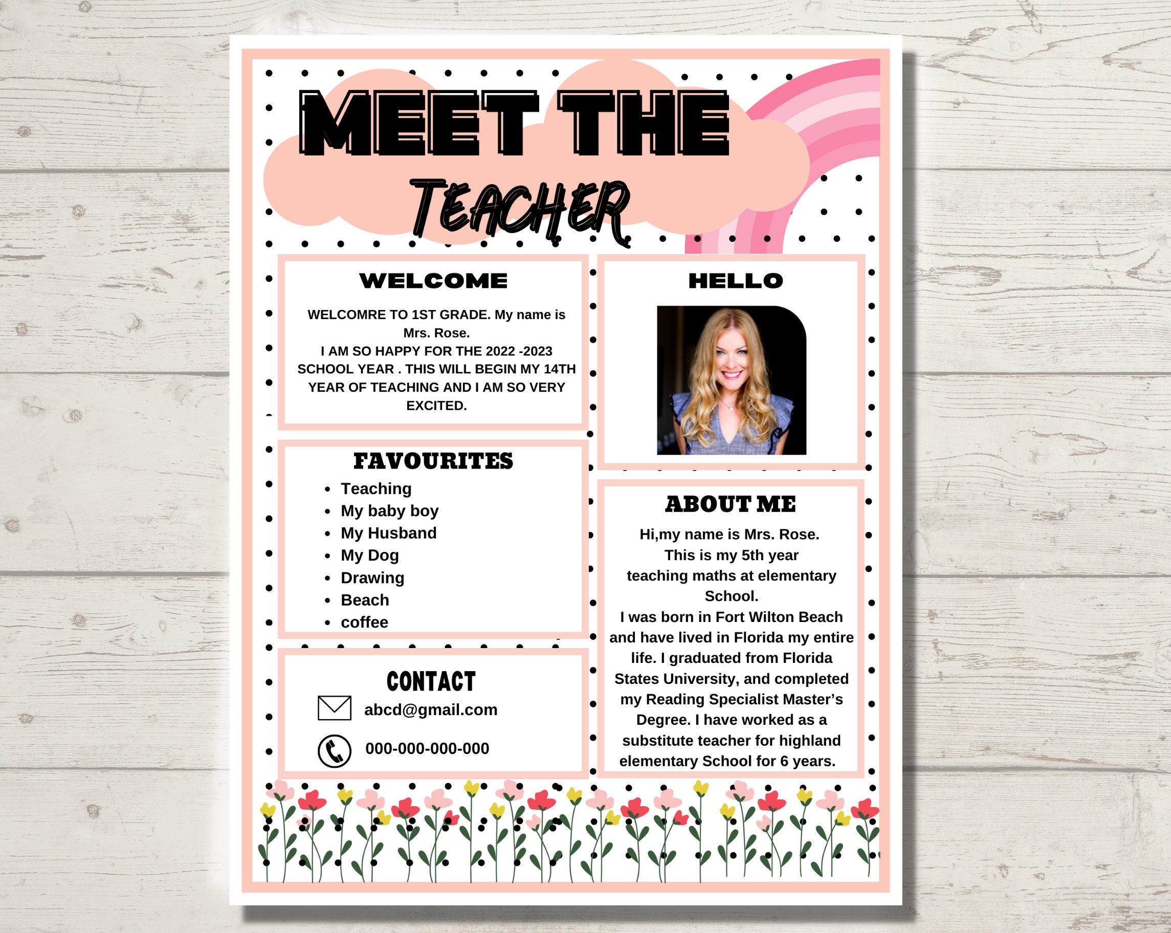 Customizable Meet the Teacher Template for New Educators | Back to ...
