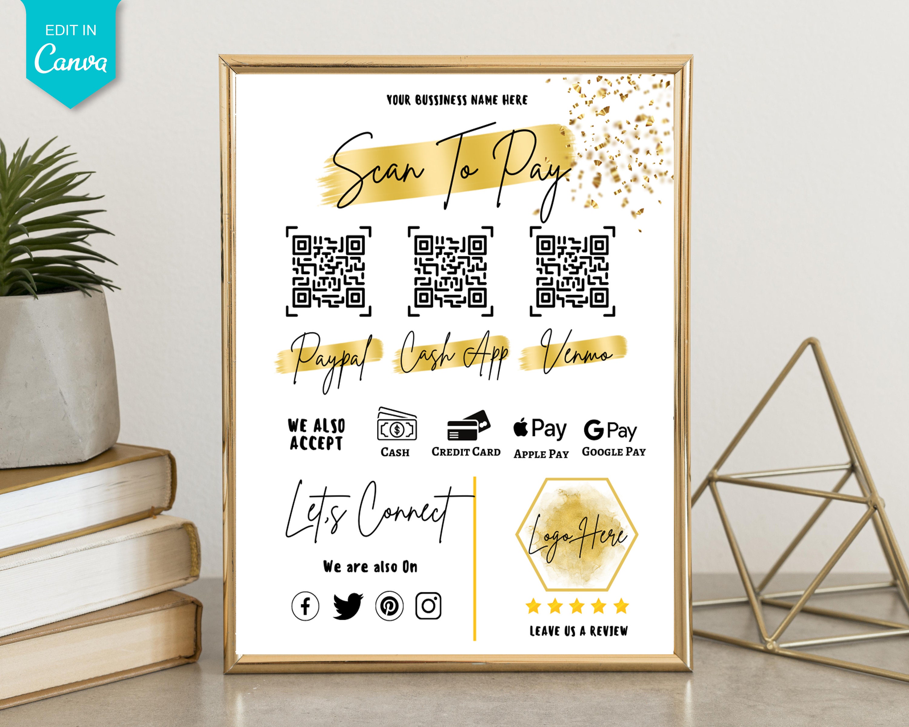 Customizable QR Code Sign Templates for Small Businesses - Editable ...