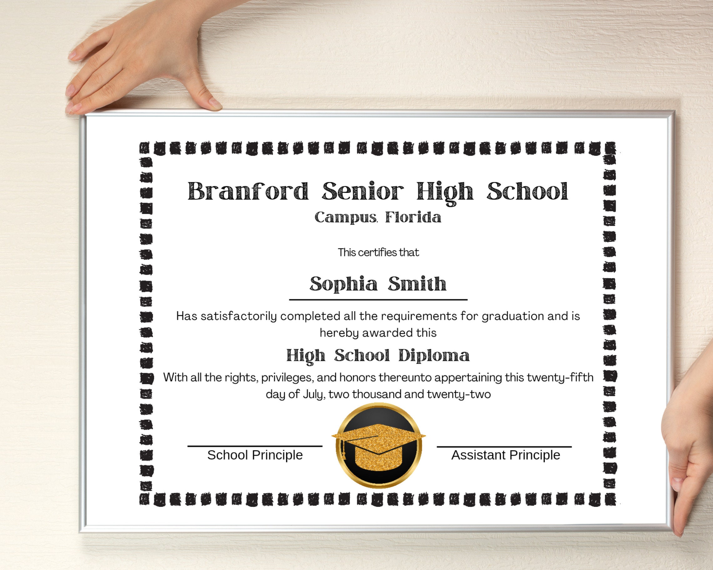 Editable Home School Diploma Template Custom Graduation Certificate ...