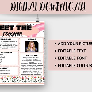 Customizable Meet the Teacher Template for New Educators | Back to ...