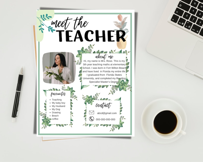Fully Customizable Meet the Teacher Template | Perfect for Introducing ...