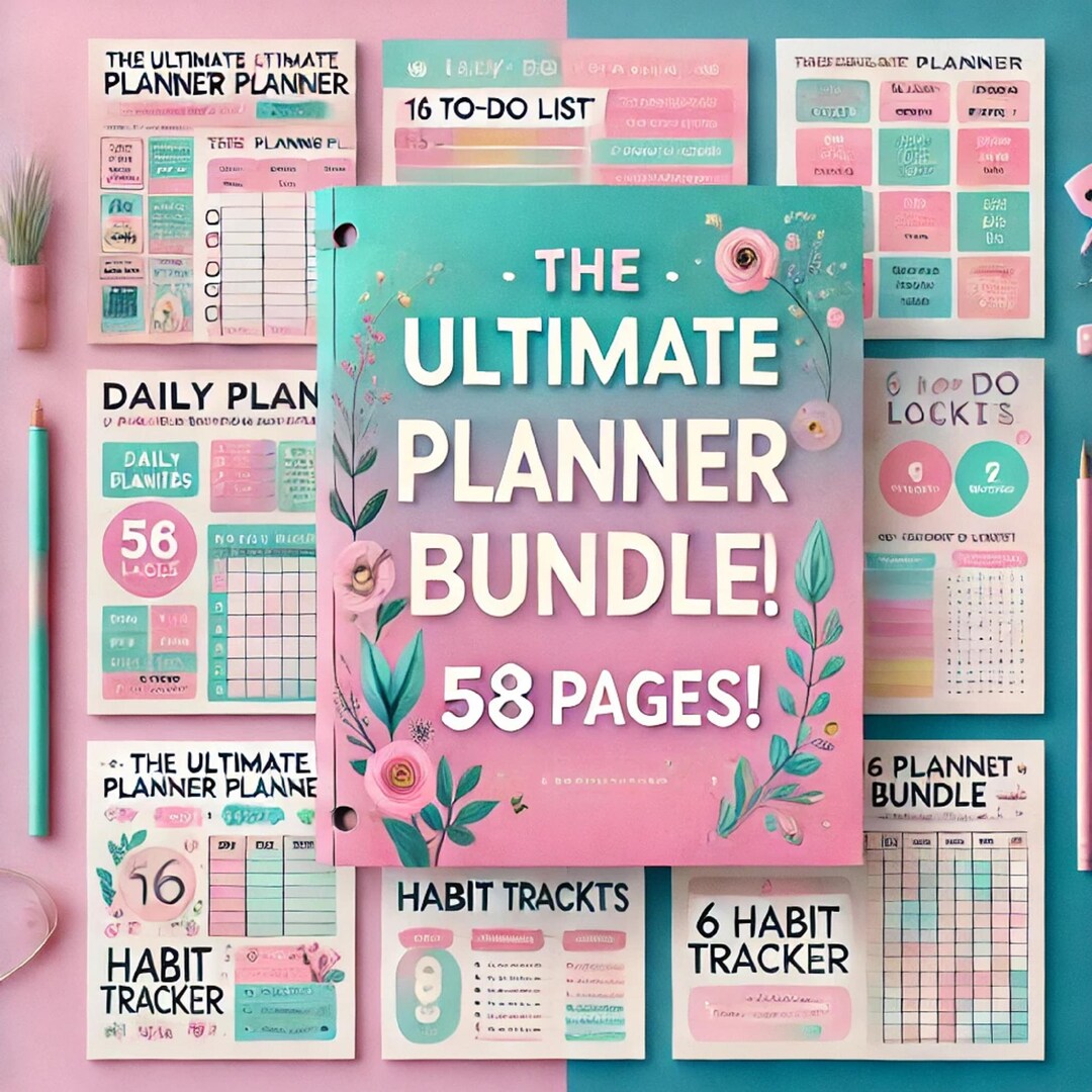 The Ultimate Planner Bundle 58 Pages, Daily Planners, to Do List, Habit ...