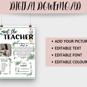 Fully Customizable Meet the Teacher Template | Perfect for Introducing ...