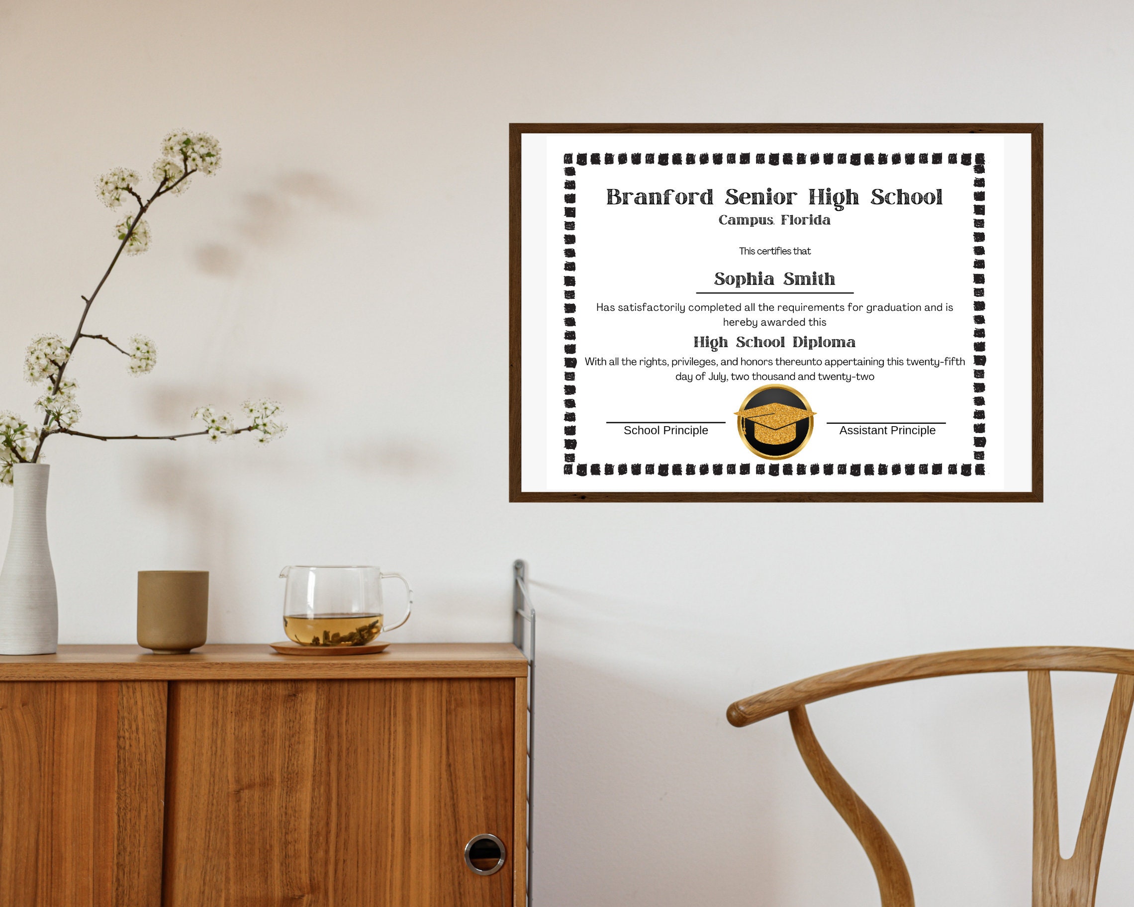 Editable Home School Diploma Template Custom Graduation Certificate ...