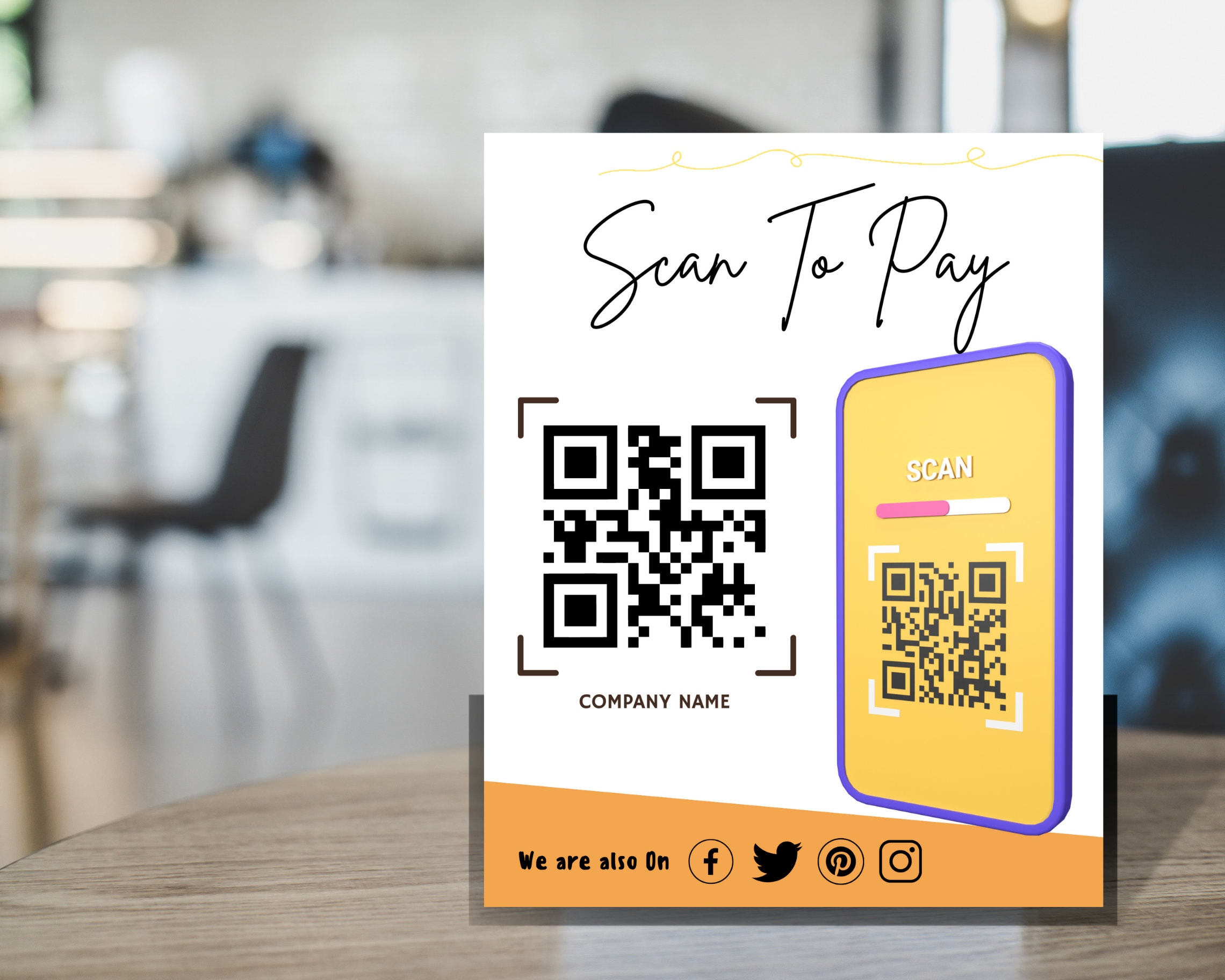 Editable Scan to Pay Card - Customizable Canva Template, Digital QR ...