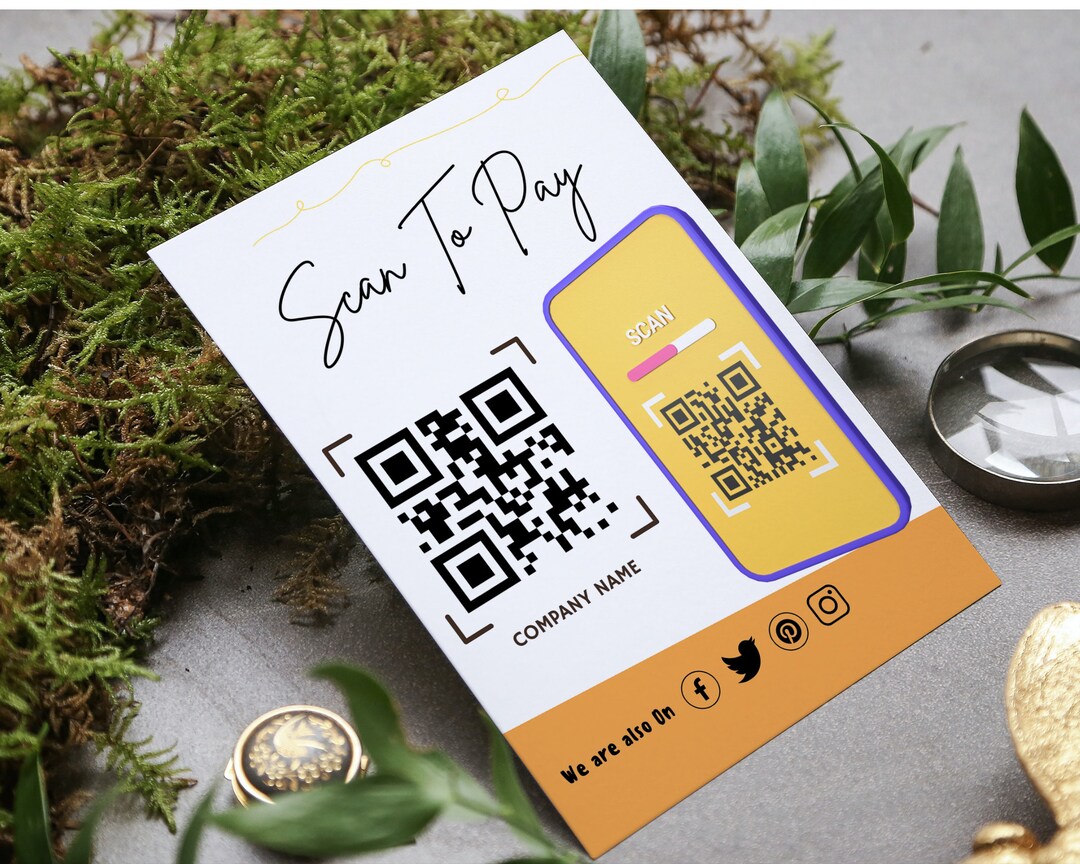 Editable Scan to Pay Card - Customizable Canva Template, Digital QR ...