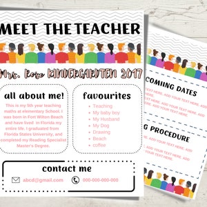Groovy Retro Teacher Introduction Template Editable Canva Design ...