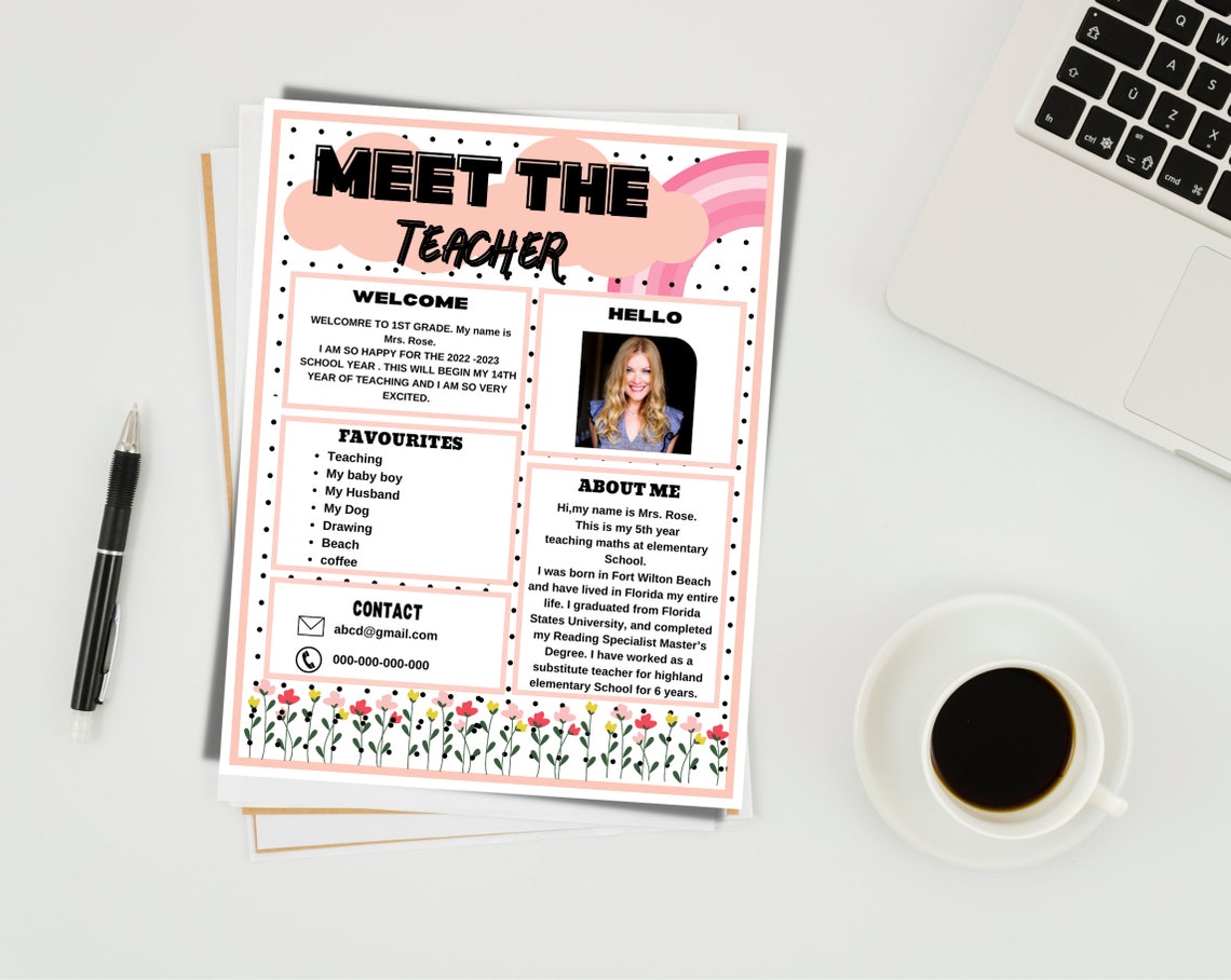 Customizable Meet the Teacher Template for New Educators | Back to ...
