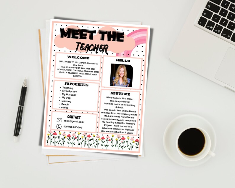 Customizable Meet the Teacher Template for New Educators | Back to ...