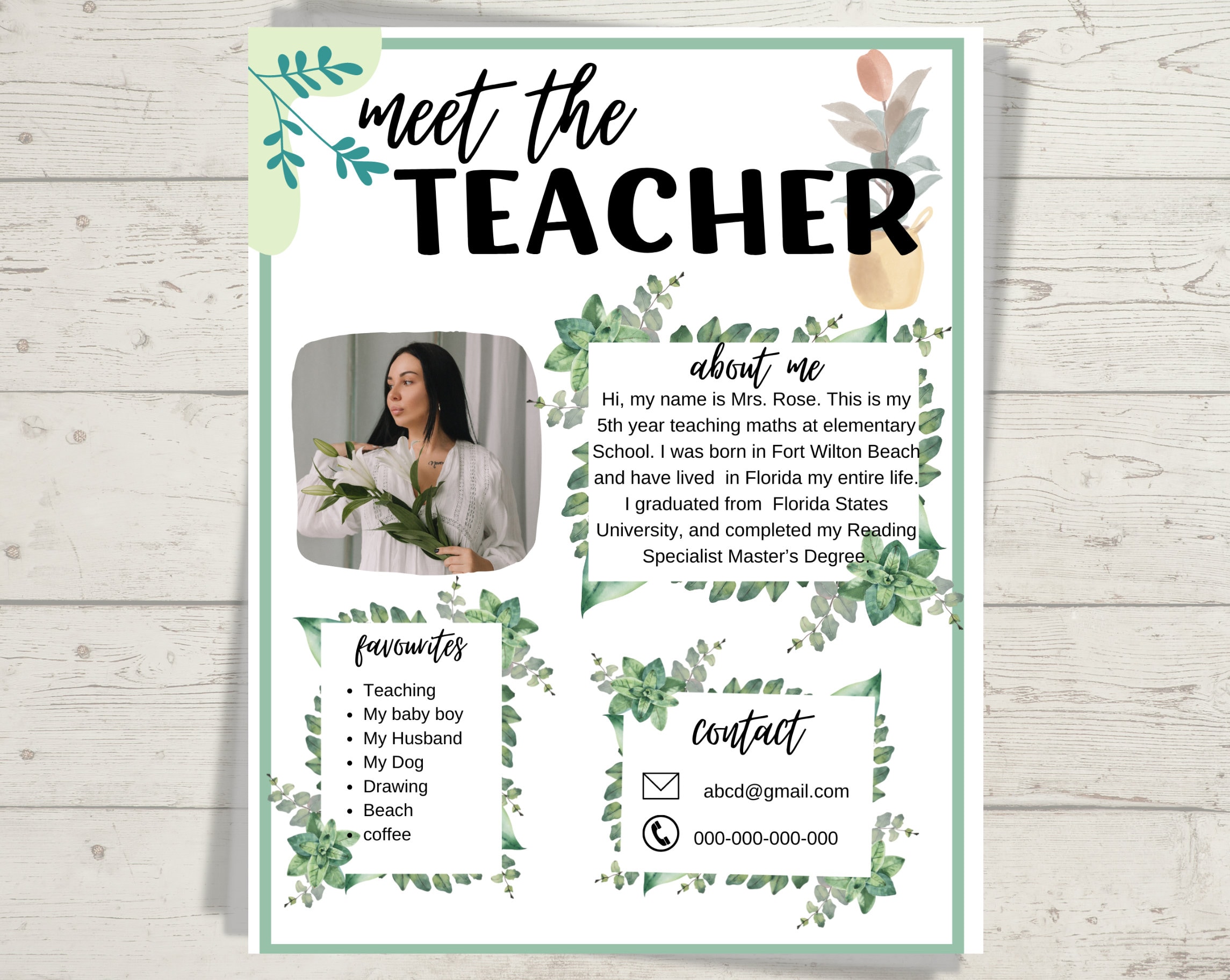 Fully Customizable Meet the Teacher Template | Perfect for Introducing ...