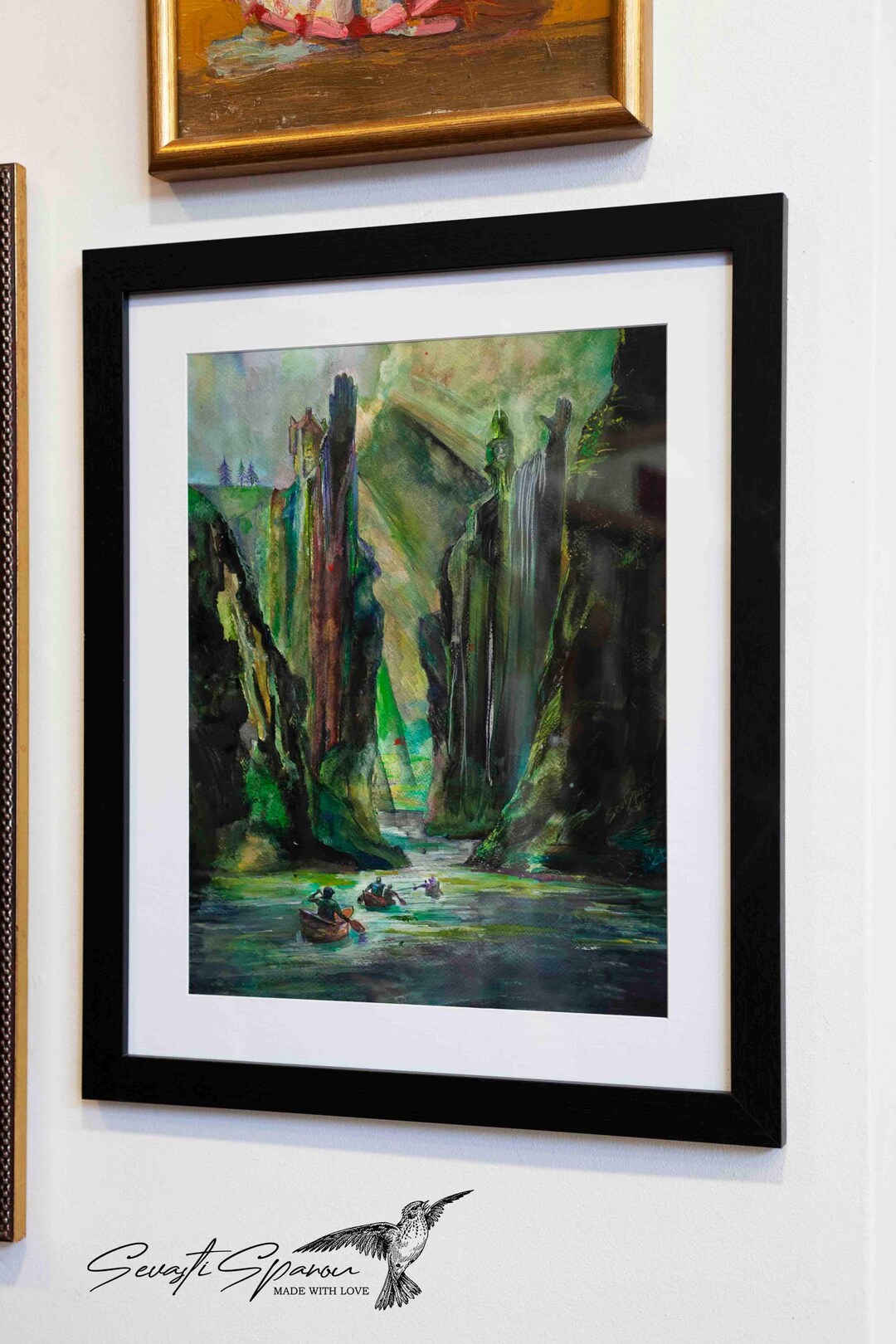 Original Argonath Painting, Art by Sevasti Spanou, LOTR Gift, Black ...