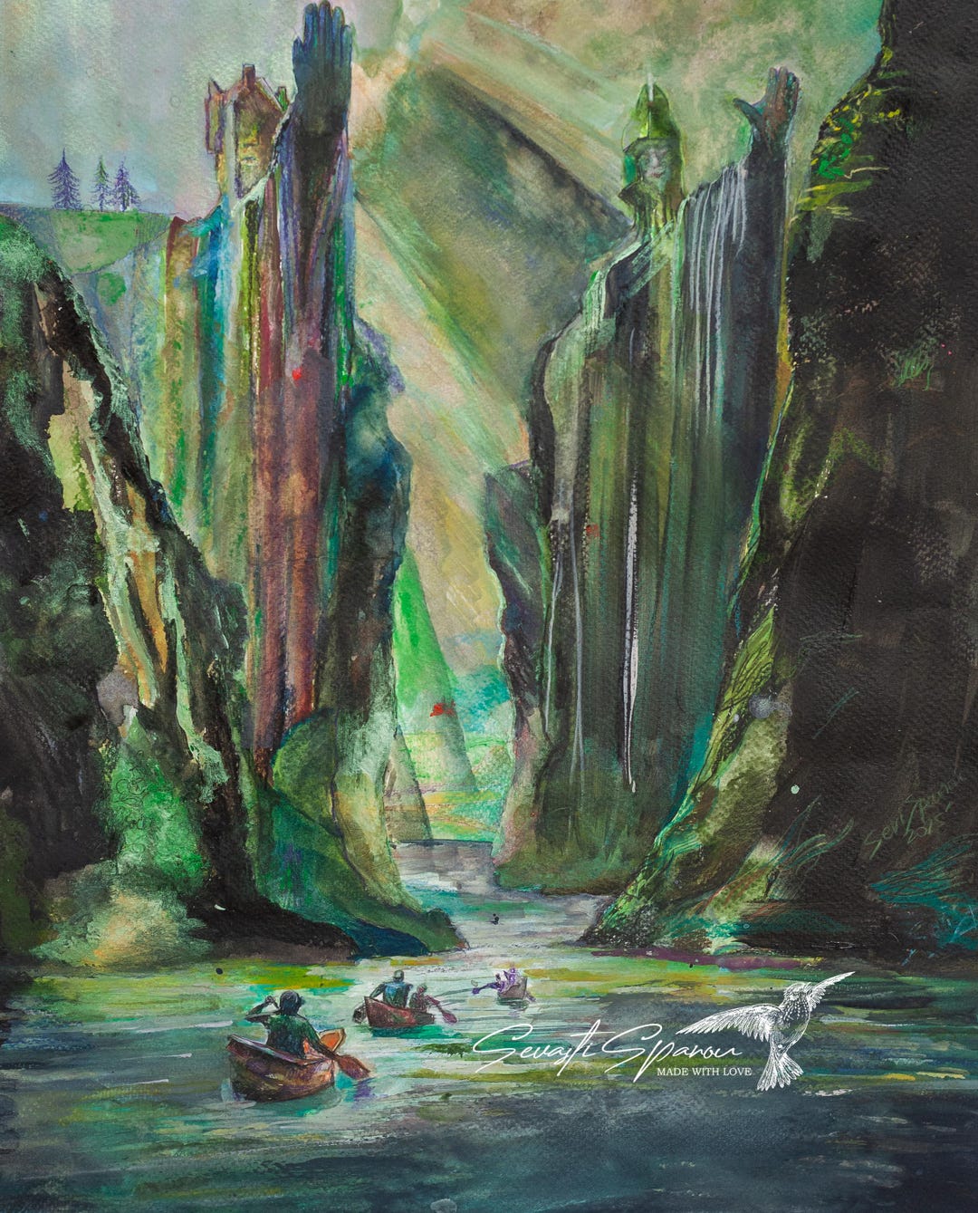 Argonath Poster, Original Lord of the Rings Painting, Art by Sevi ...