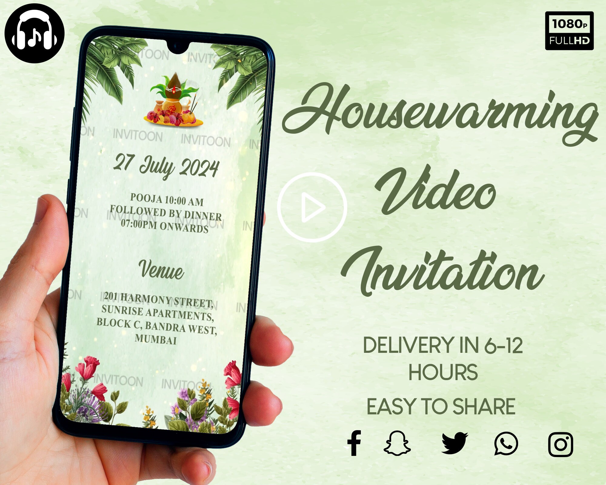 Indian House Warming Video Invitation, House Warming Ceremony, House ...
