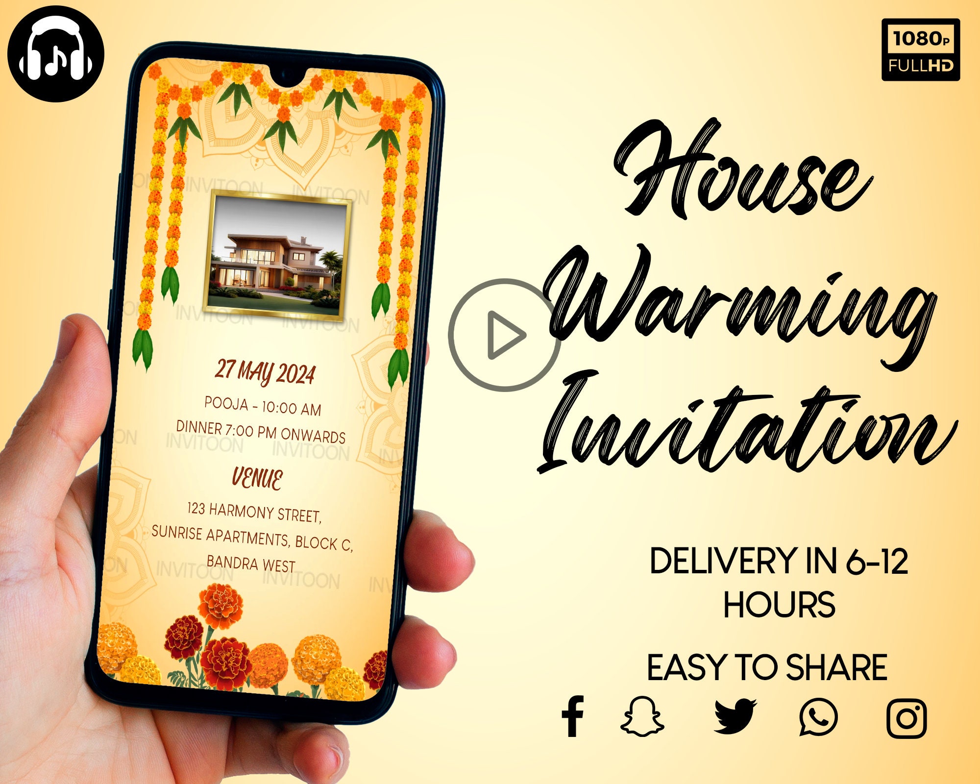 Indian House Warming Video Invitation, House Warming Ceremony, House ...