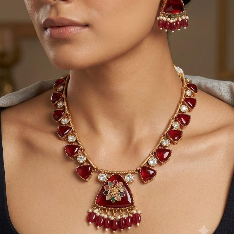 Kundan Jadau Choker Sets - Etsy