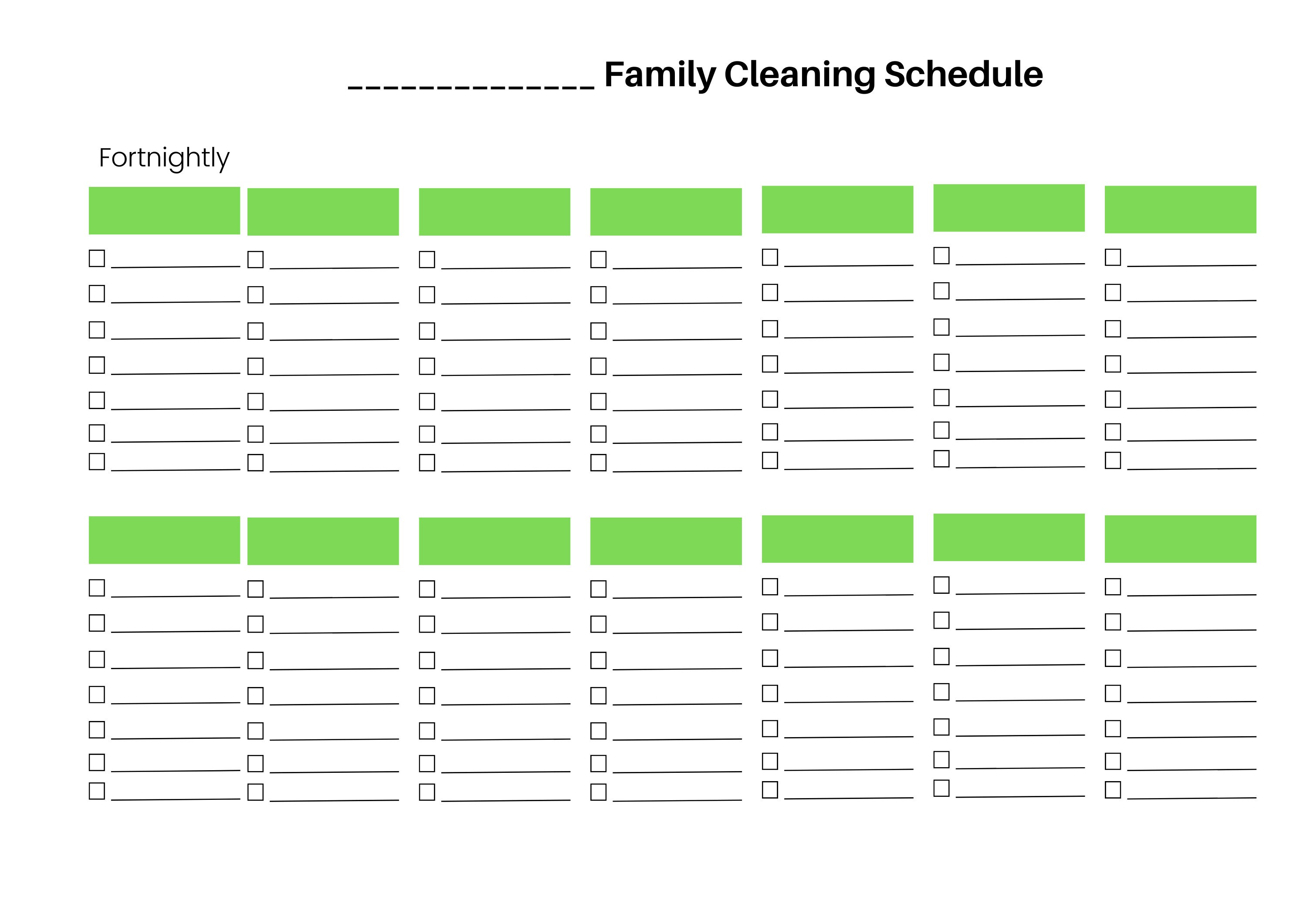 Editable Family Cleaning Routine Schedule Household Task Organisation ...