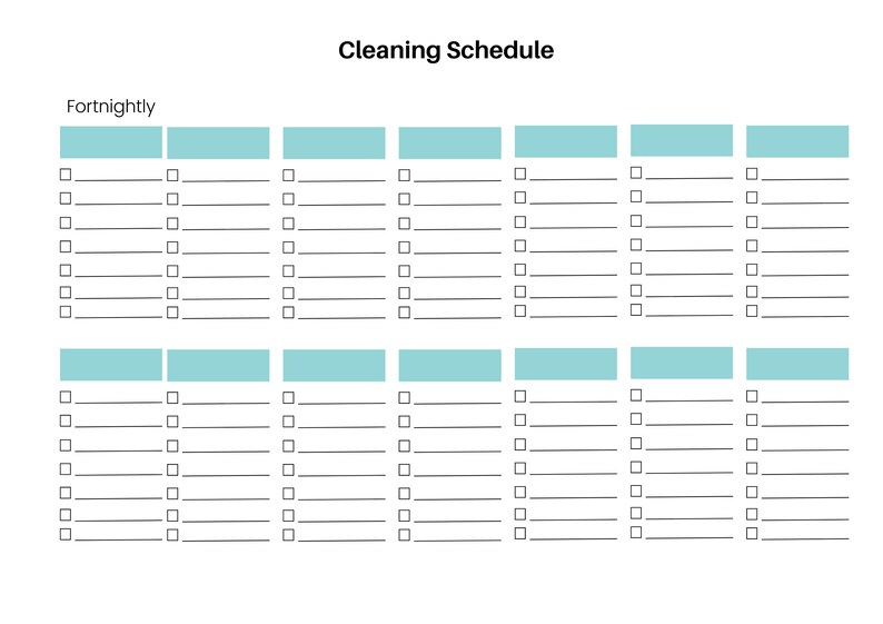 Editable Cleaning Routine Schedule Download PDF Weekly Fortnightly ...
