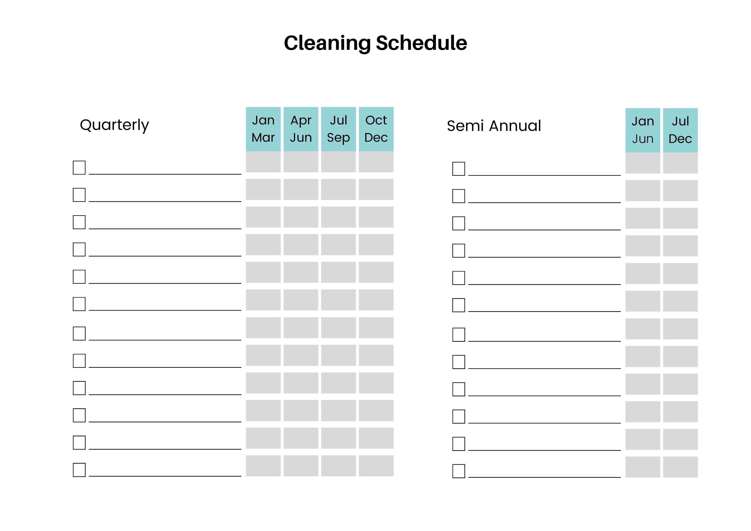 Editable Cleaning Routine Schedule Download PDF Weekly Fortnightly ...