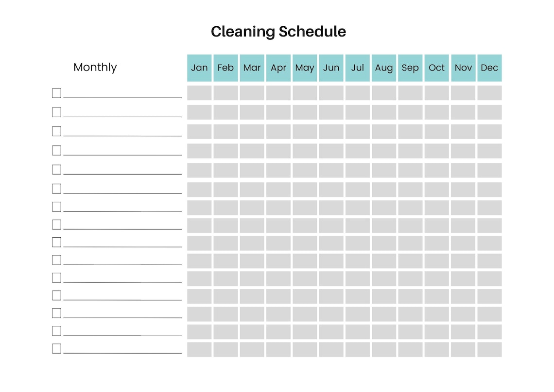 Editable Cleaning Routine Schedule Download PDF Weekly Fortnightly ...