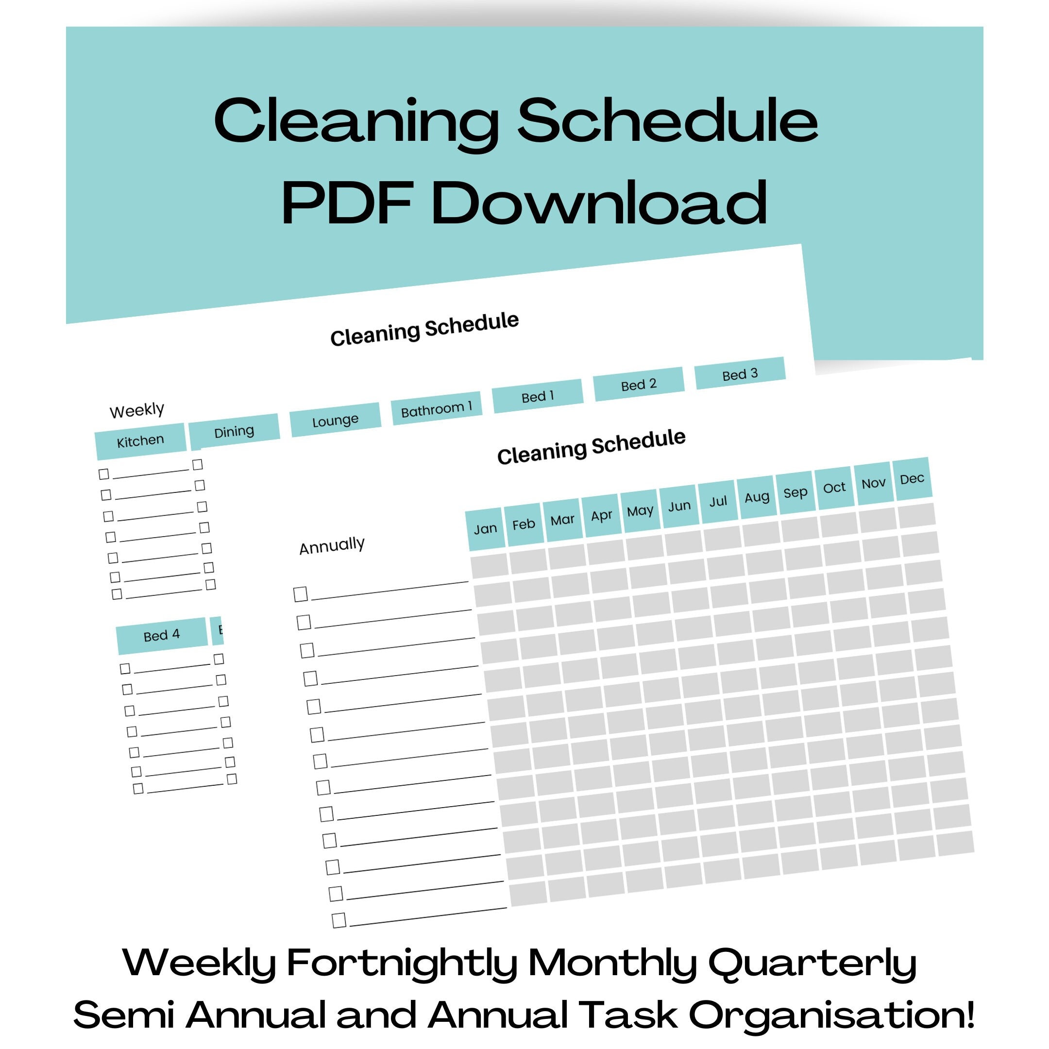 Editable Cleaning Routine Schedule Download PDF Weekly Fortnightly ...