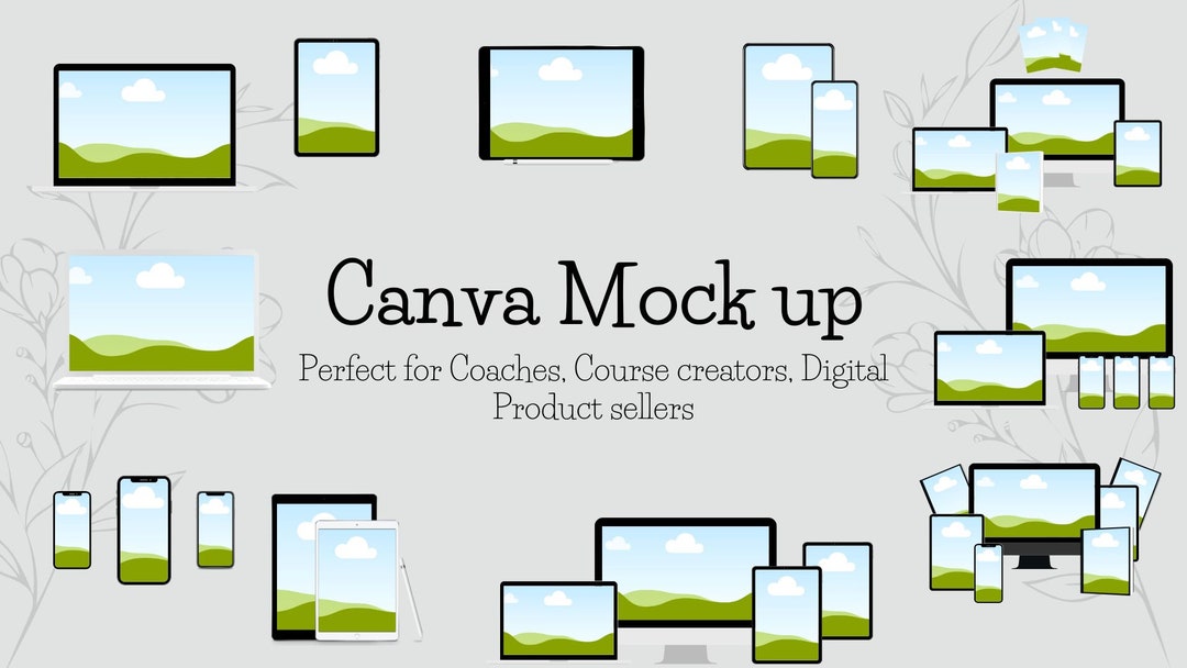 Canva Course Mockup Template, Digital Product Mockup, Course Creator ...