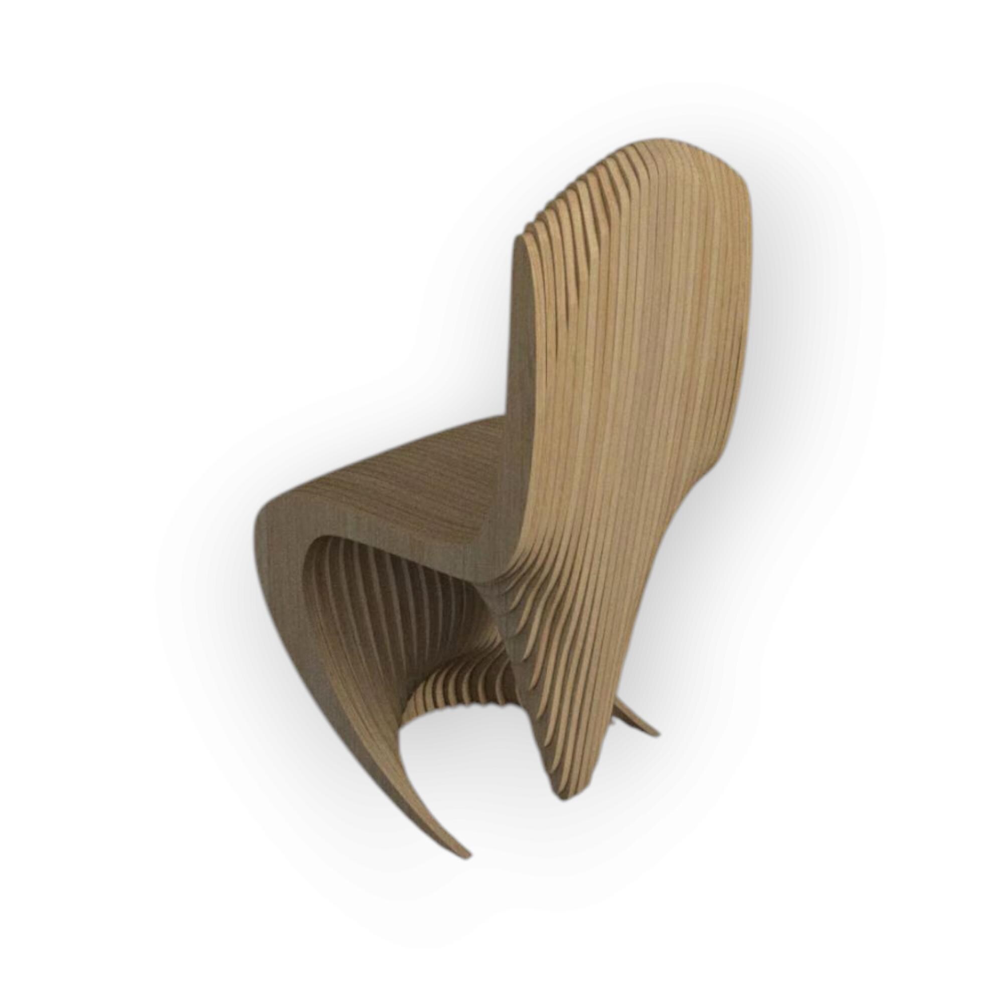 Wooden Chair Modern Parametric Wavy Lounge Chair Designer Furniture ...