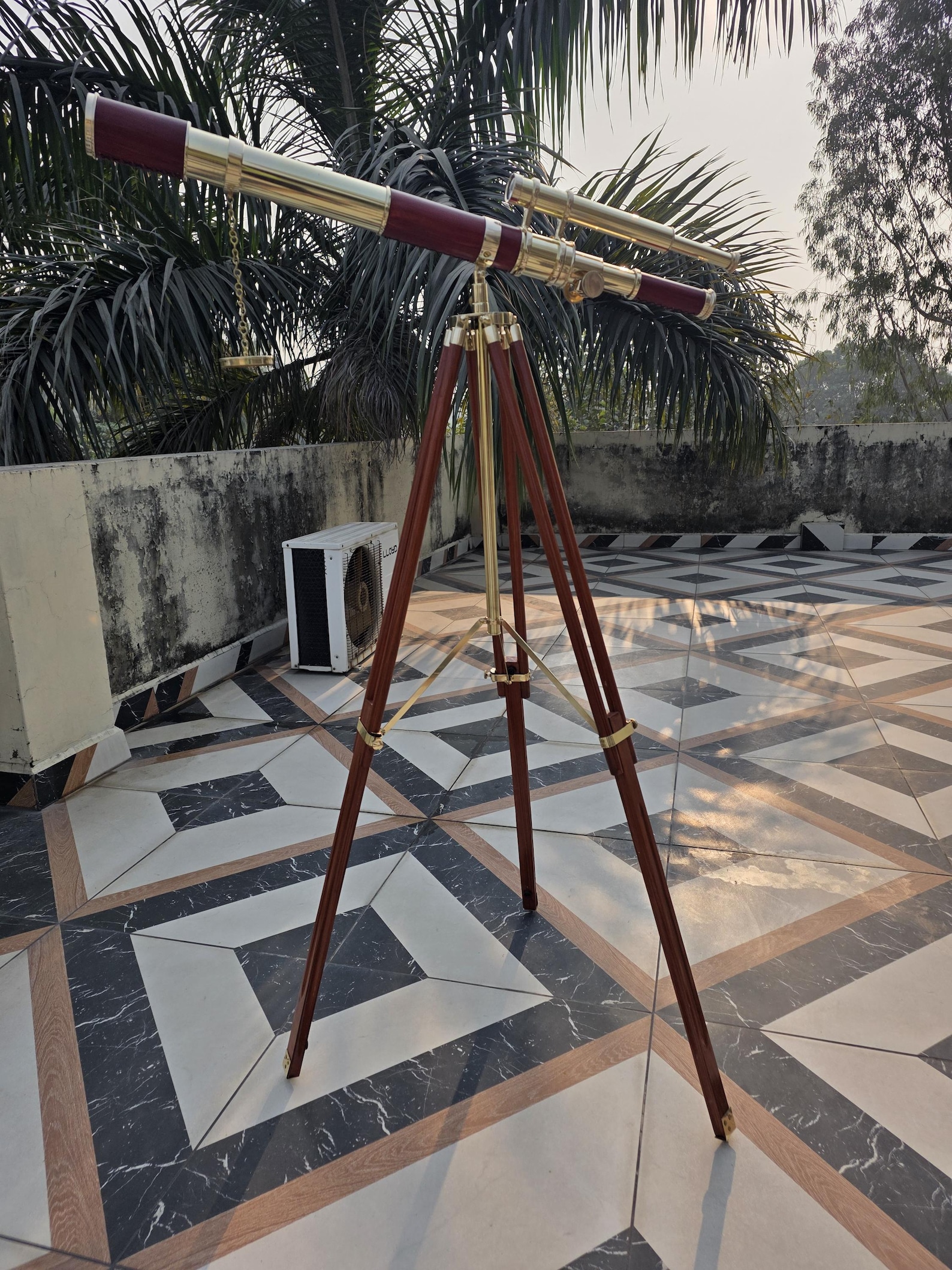Personalized Luxury Vintage Brass Telescope With Wooden Tripod Nautical ...