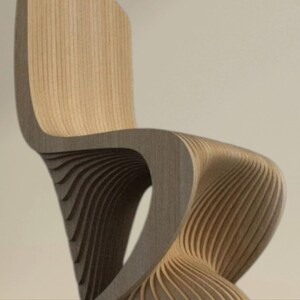 Wooden Chair Modern Parametric Wavy Lounge Chair Designer Furniture ...