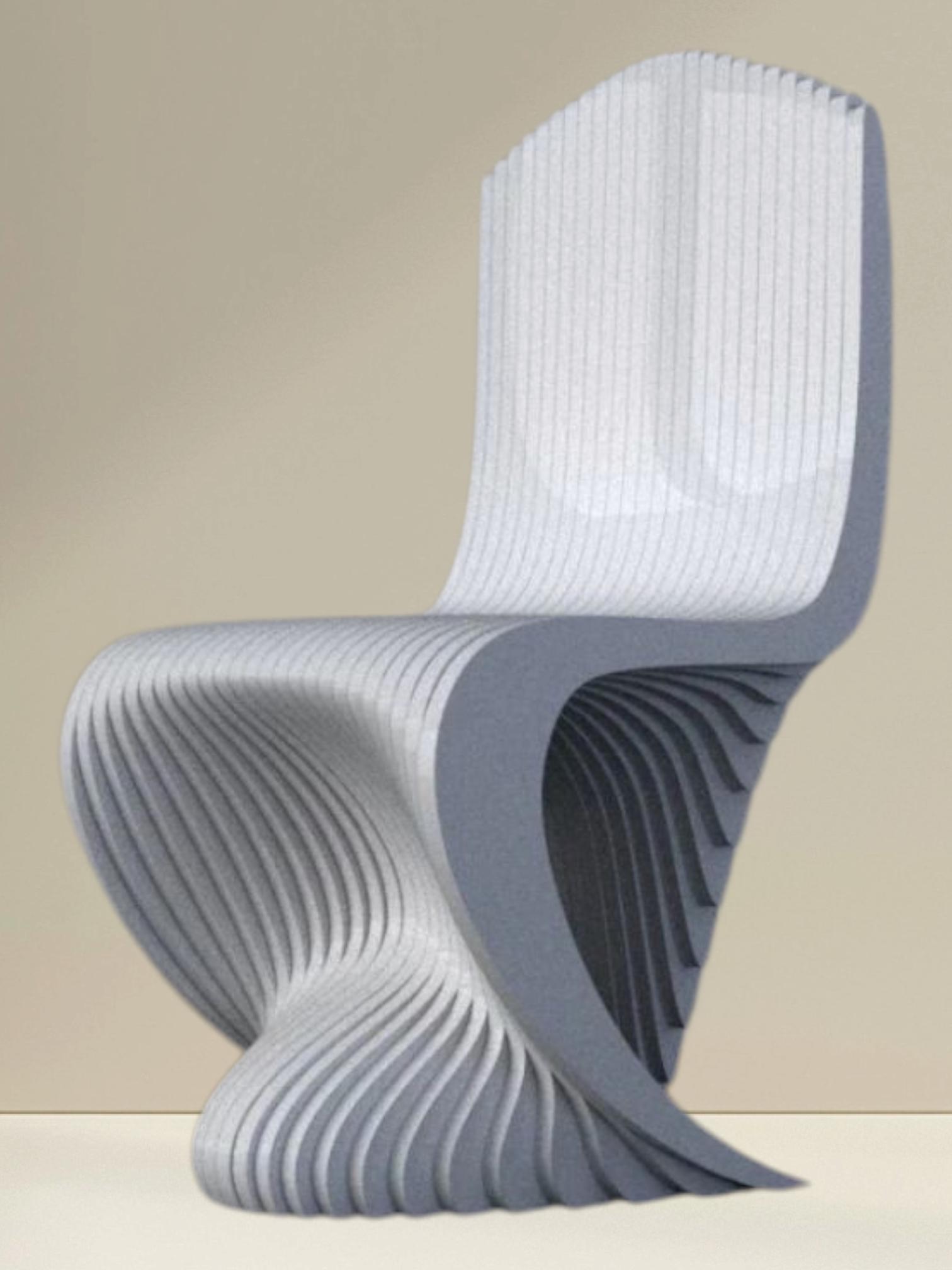 Wooden Chair Modern Parametric Wavy Lounge Chair Designer Furniture ...