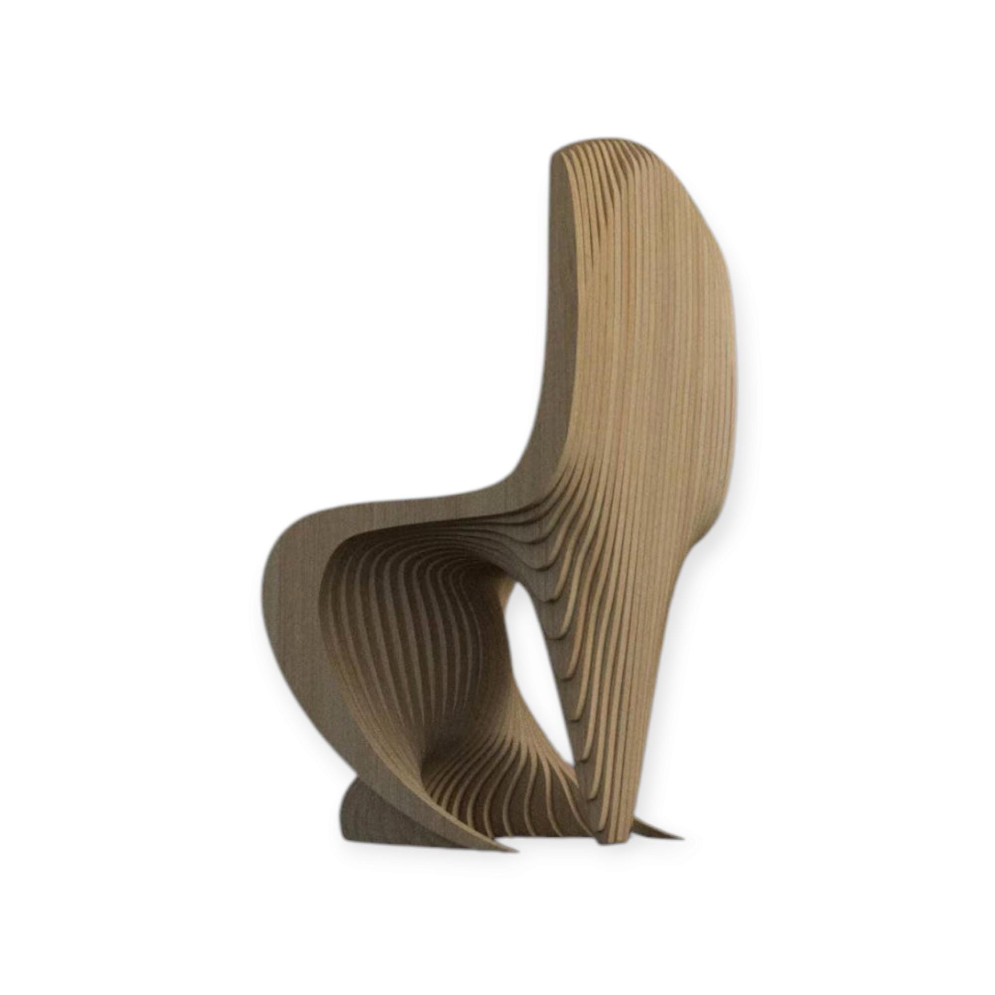 Wooden Chair Modern Parametric Wavy Lounge Chair Designer Furniture ...