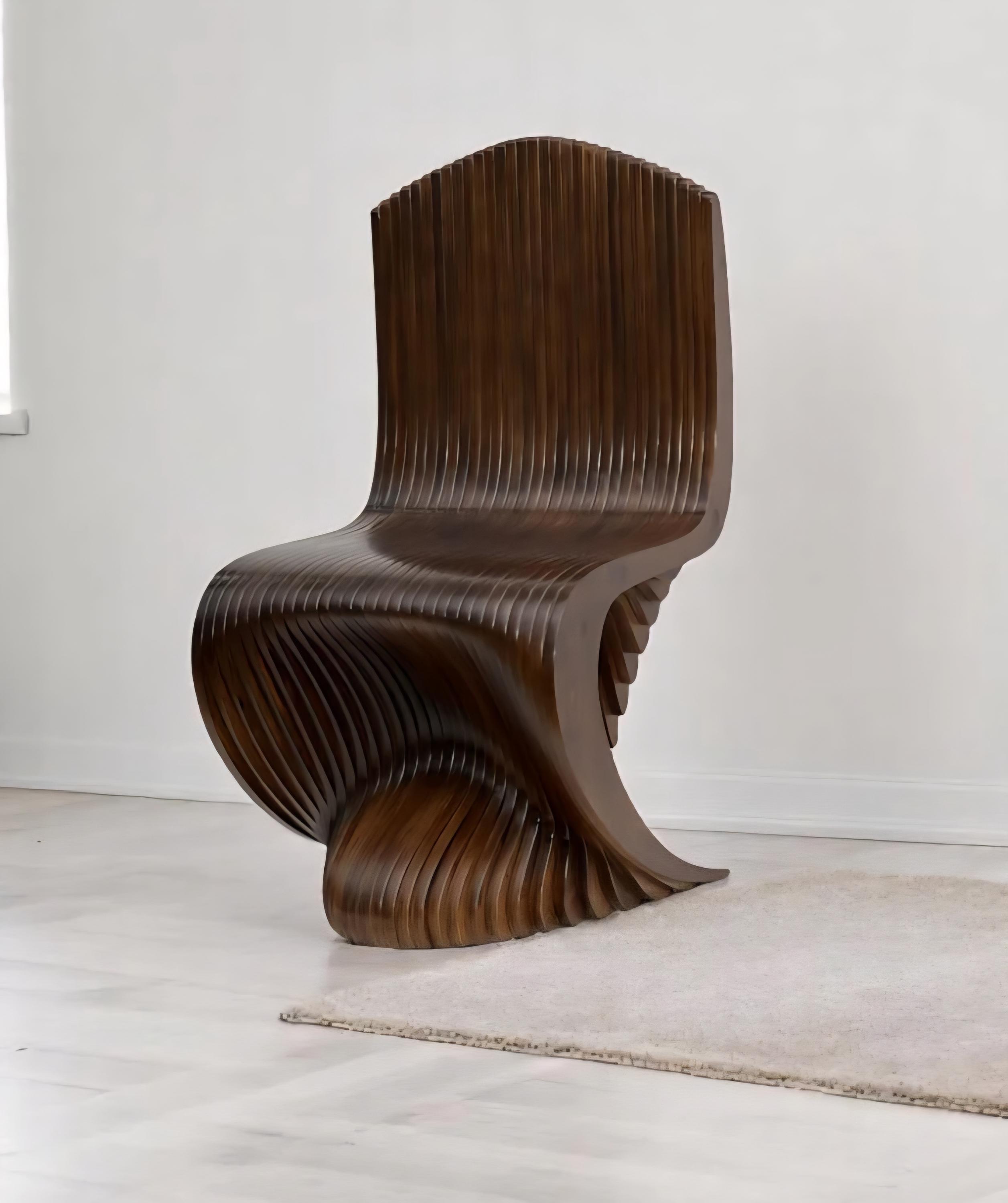 Wooden Chair Modern Parametric Wavy Lounge Chair Designer Furniture ...
