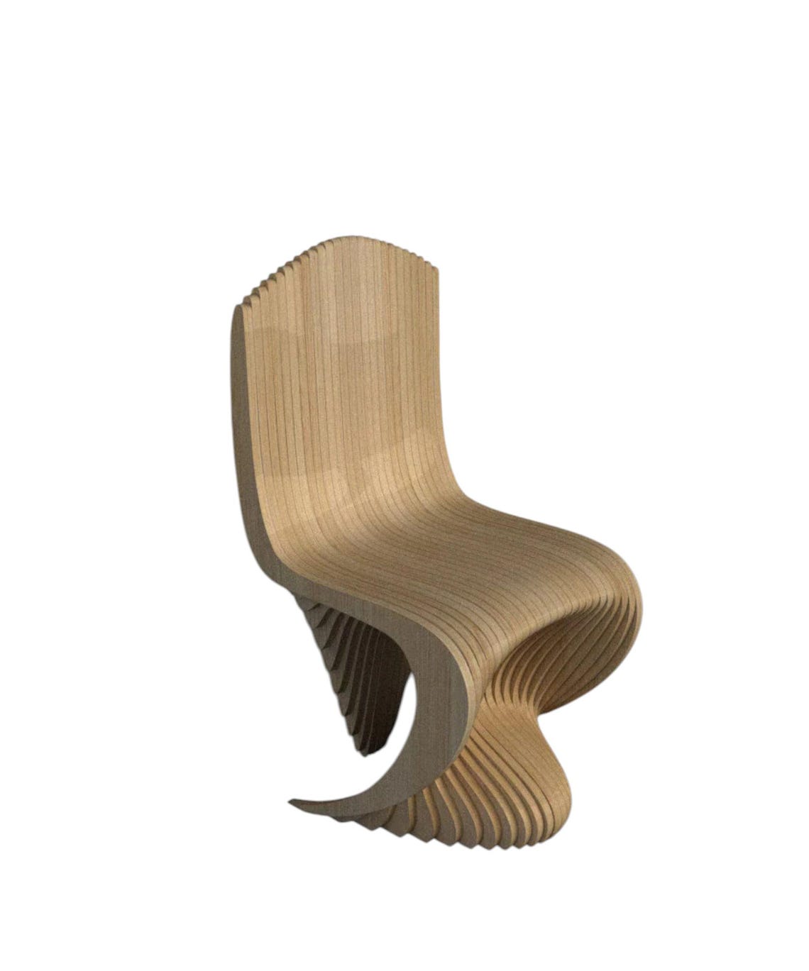Wooden Chair Modern Parametric Wavy Lounge Chair Designer Furniture ...
