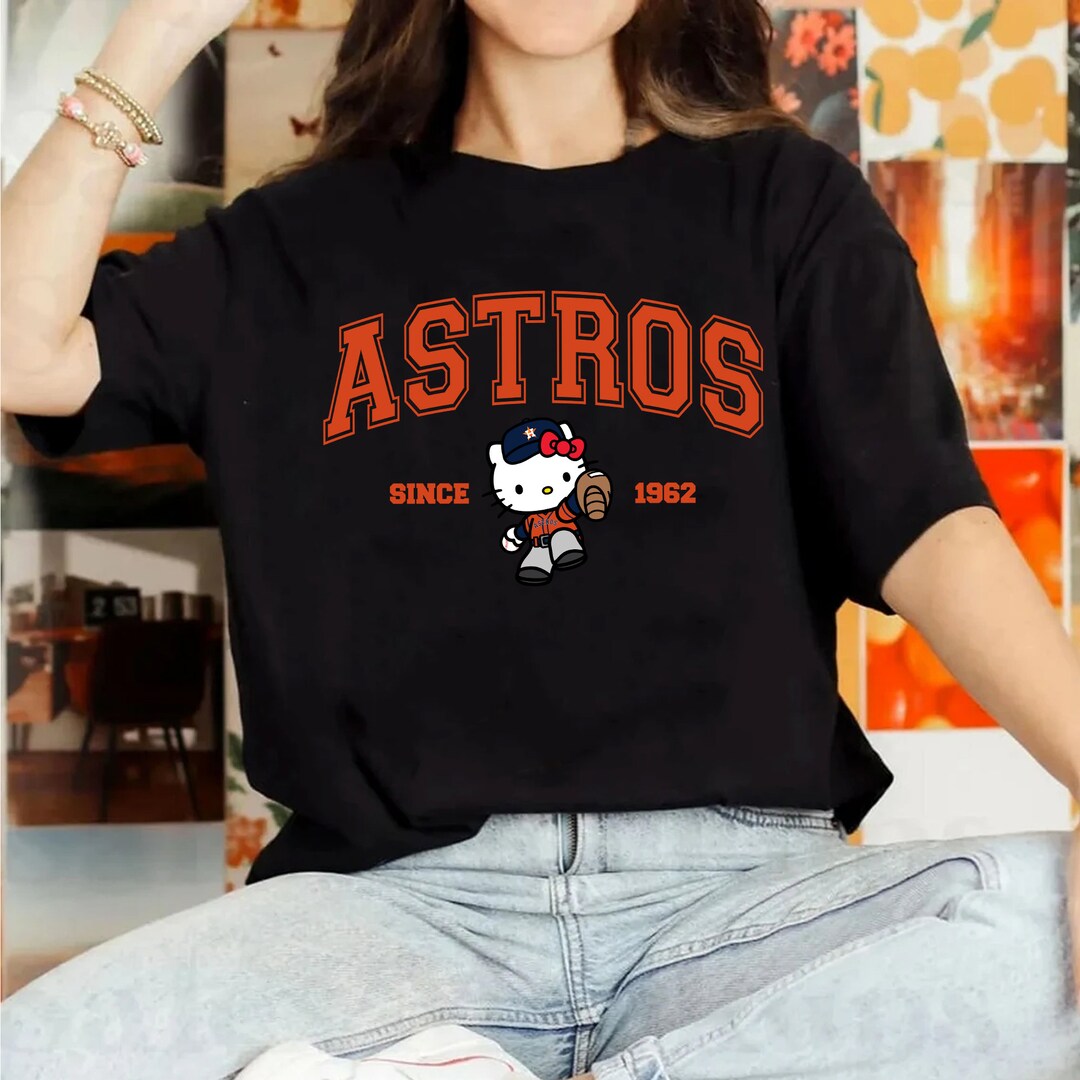 Hello Kitty Baseball Houston Crewneck T-shirt, Kitty Baseball Houston T ...