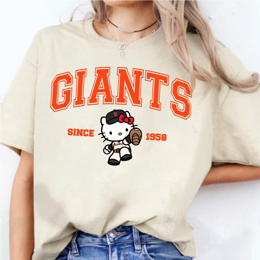 Hello Kitty Baseball San Francisco Crewneck T-shirt, Kitty Baseball San ...