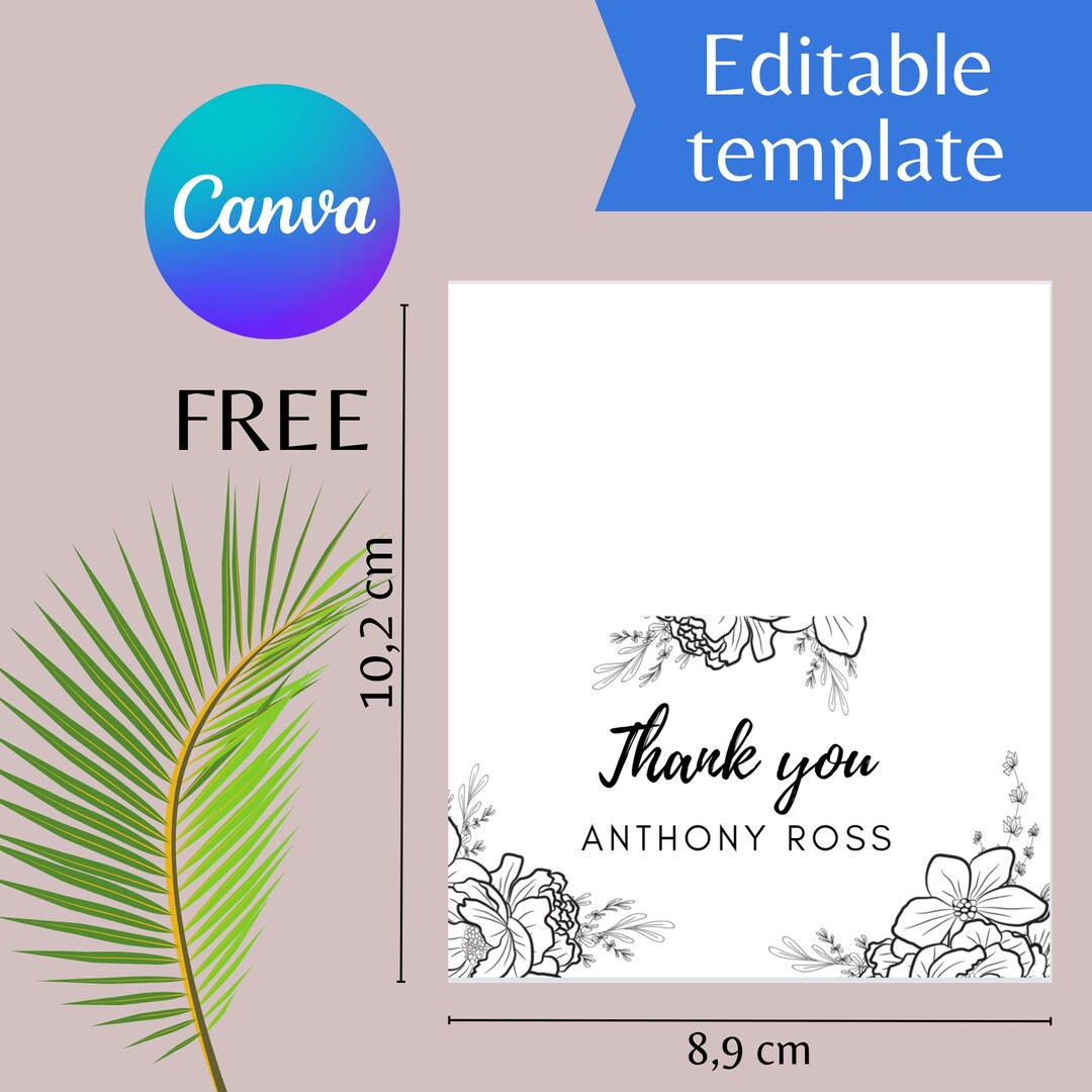 MINIMAL Wedding Place Cards Template Editable Place Card Simply Floral ...