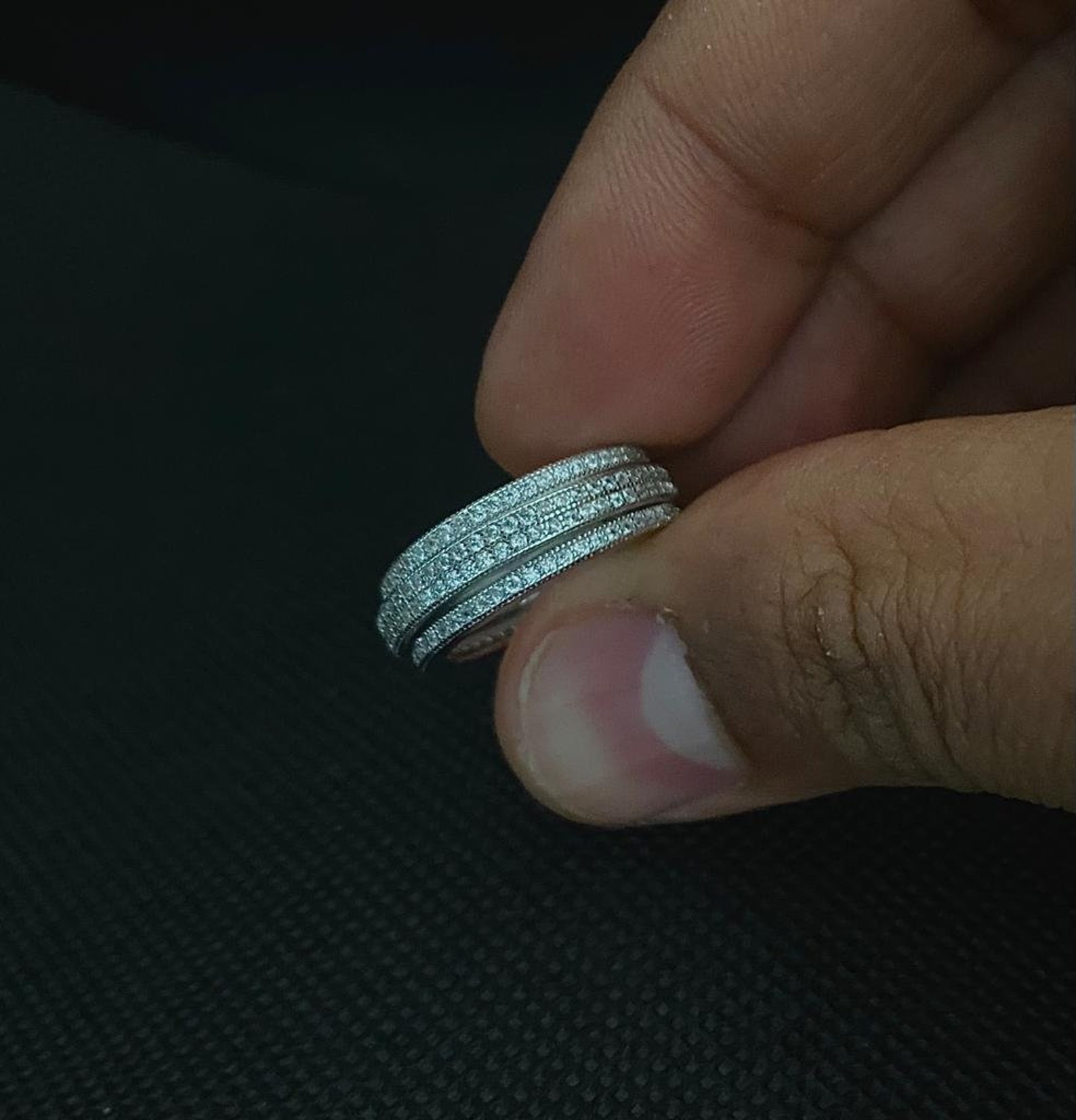 925 Silver Spinner Band, CZ Diamond Spinner Ring, Spinner Band,cz ...