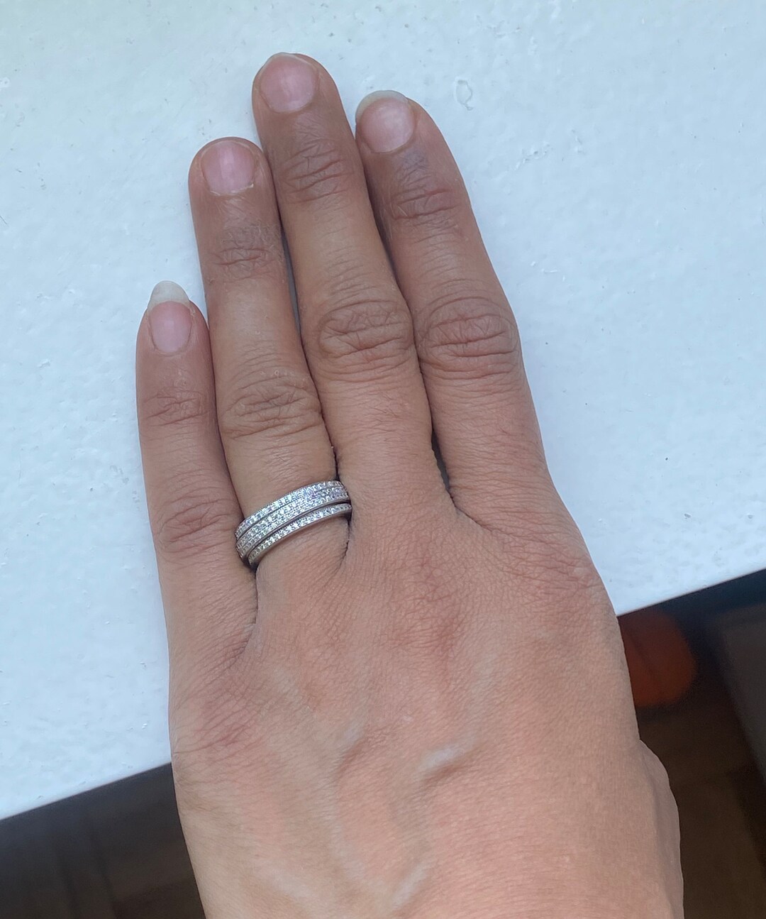 925 Silver Spinner Band, CZ Diamond Spinner Ring, Spinner Band,cz ...