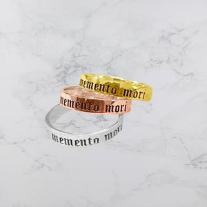 Memento Mori Ring, Engraved Memento Mori, Personalised Memento Mori ...