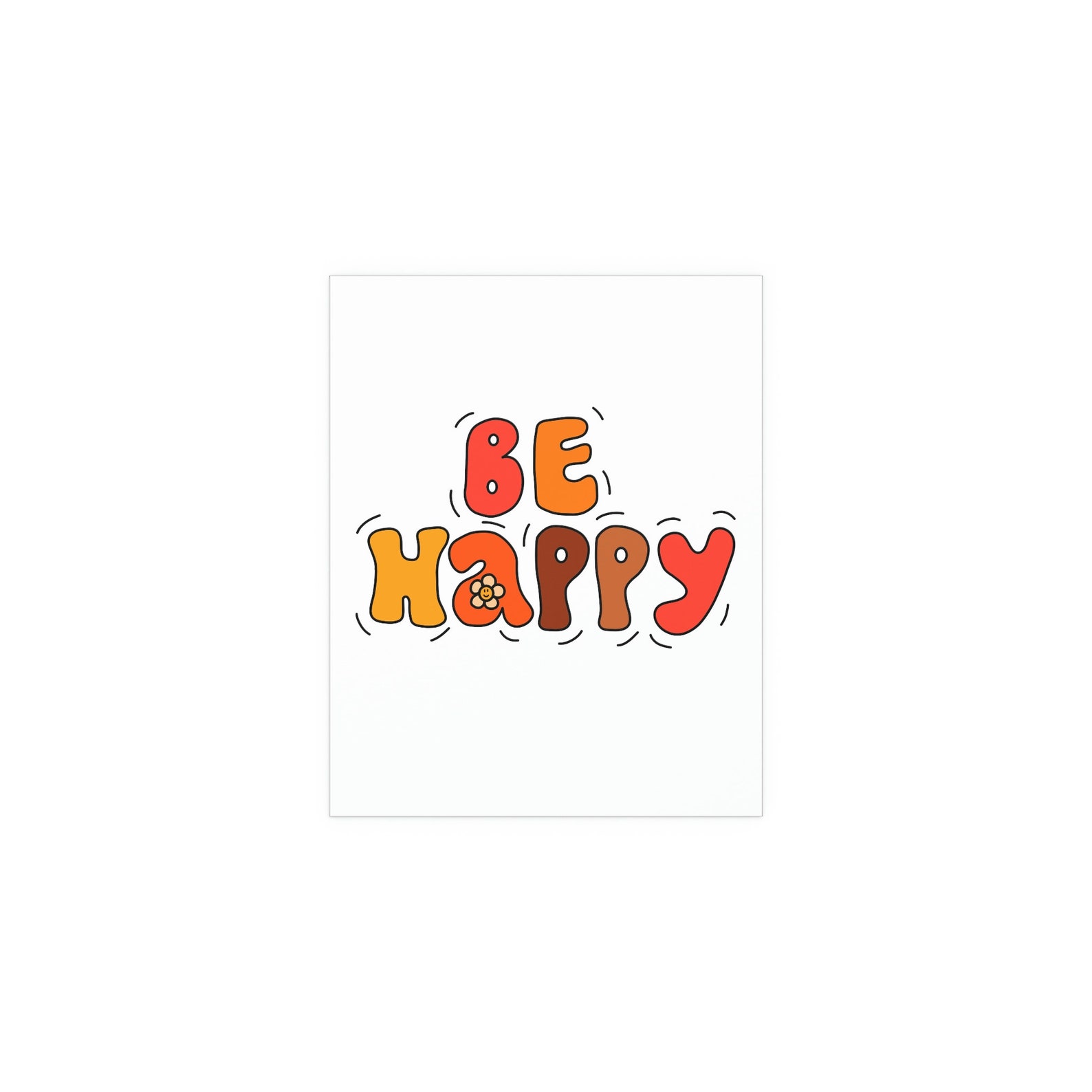 Retro Be Happy Poster, Retro Style Poster, Be Happy Slogan, Positive ...