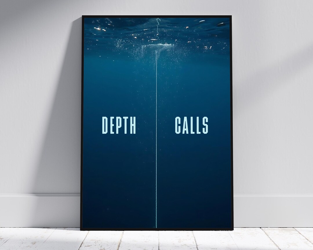 Depth Calls Poster: Minimalist Freediving Art | Ocean Inspiration Print ...