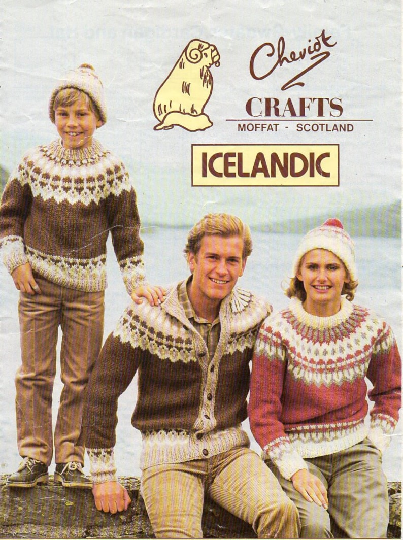 Vintage Family Icelandic Sweater Cardigan KNITTING PATTERN Pdf Fair ...