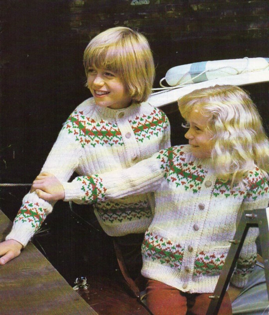 Vintage Childrens Fair Isle Cardigan KNITTING PATTERN Pdf Childs ...