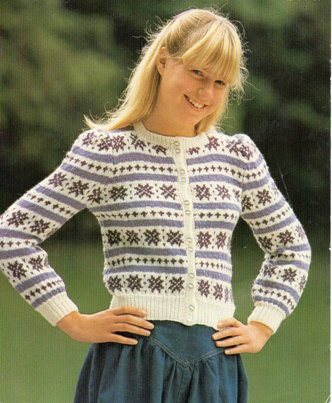 Vintage Childrens Fair Isle Cardigan KNITTING PATTERN Pdf Girls ...