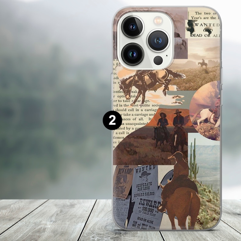 Cowboy Phone Case Cowgirl Collage Cover Fit for iPhone 14 Pro, 13, 12 ...