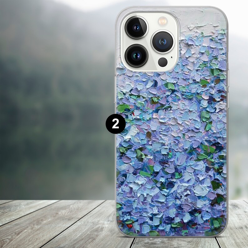 Impasto Hydrangea Phone Case Watercolor Cover Fit for iPhone 14 Pro, 13 ...