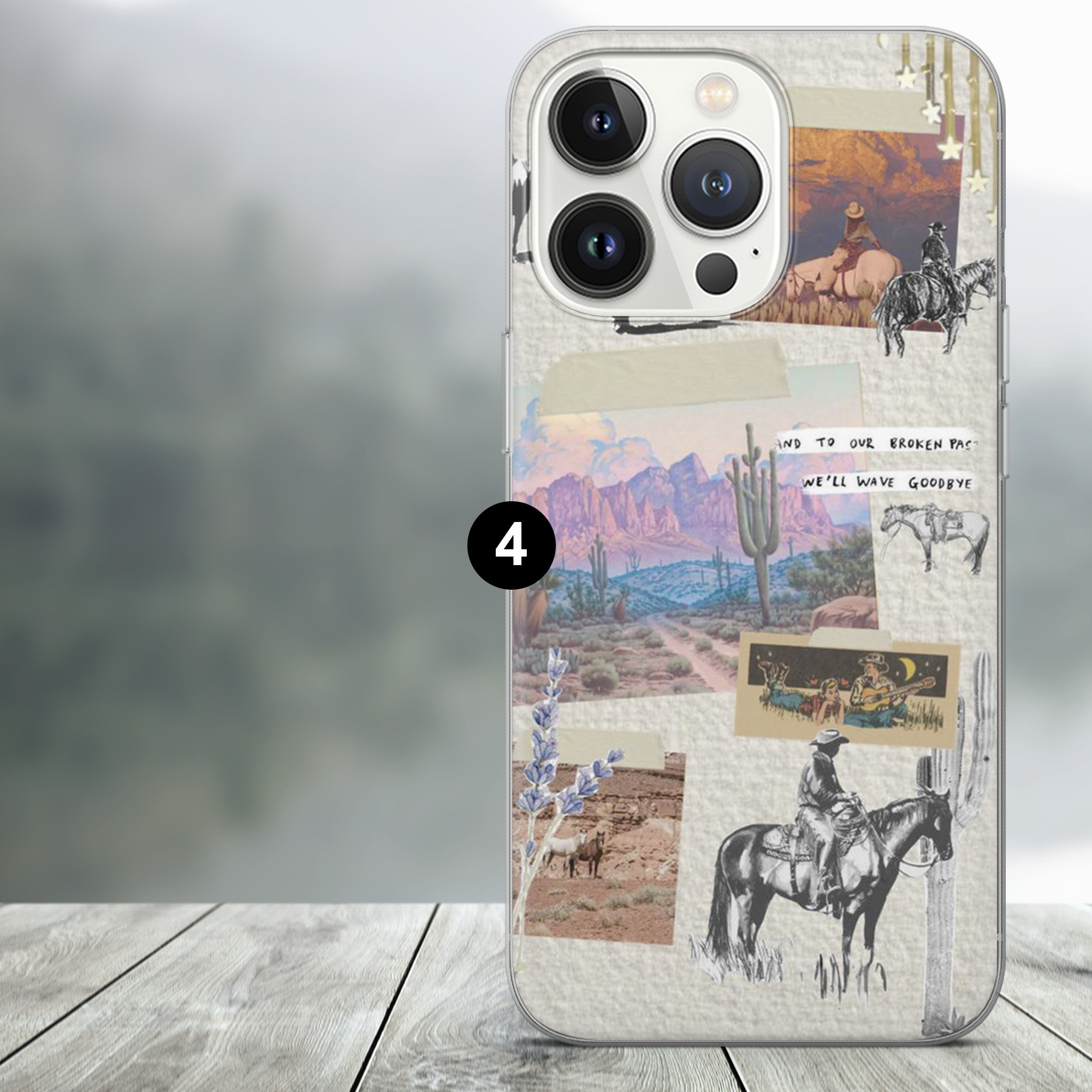 Cowboy Phone Case Cowgirl Collage Cover Fit for iPhone 14 Pro, 13, 12 ...