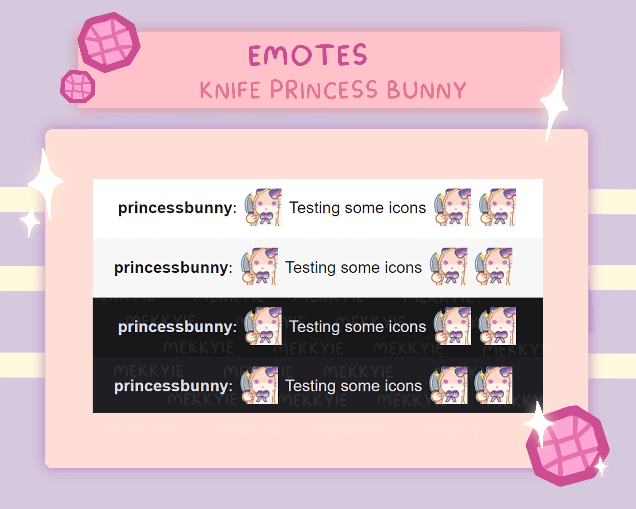 Princess Bunny Emote Knife (twitch/discord) - Etsy
